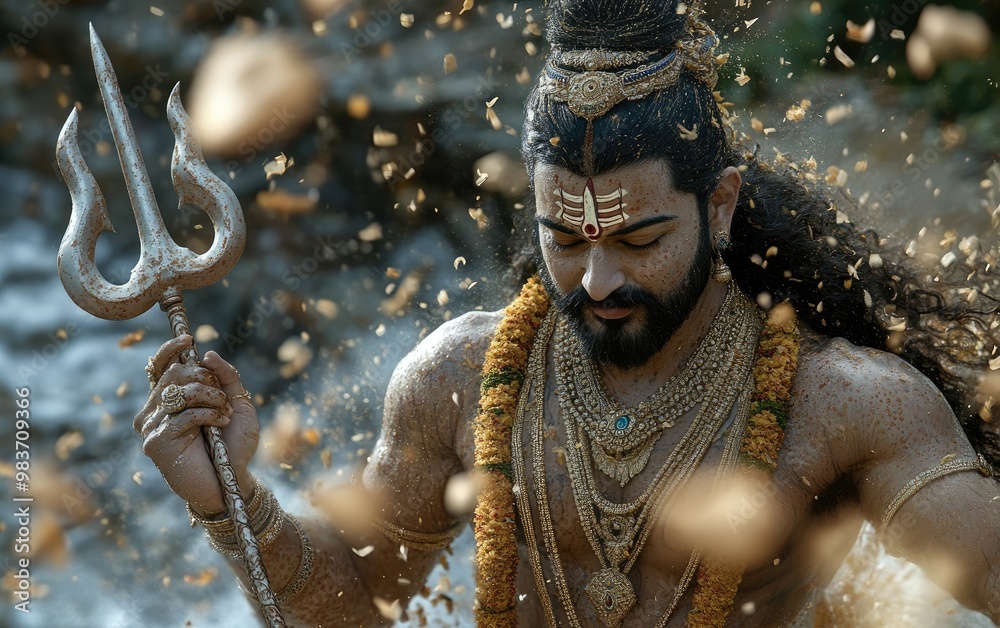 Divine representation of Vishnu: central deity in Vishnuism, symbols ...