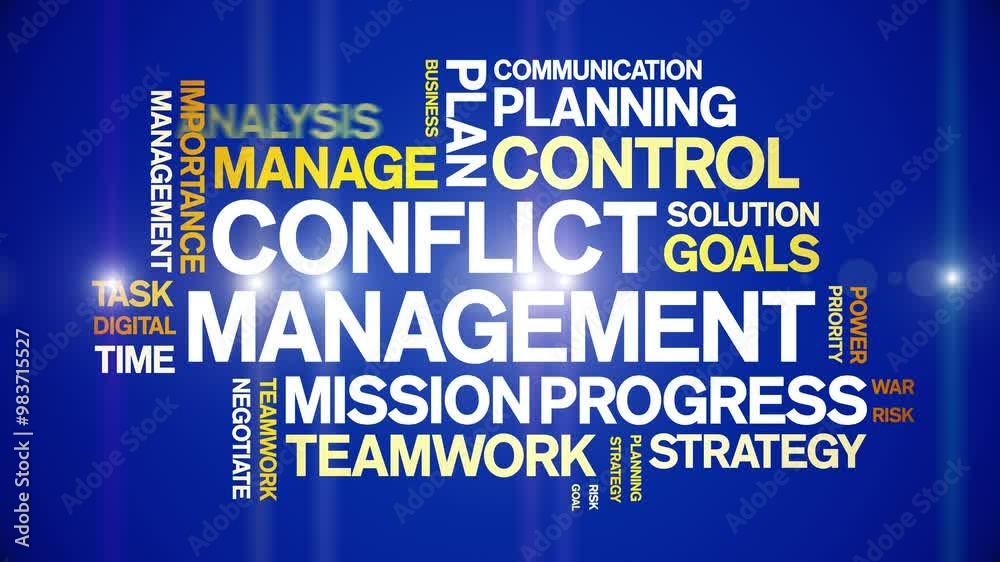Conflict Management animated word cloud;text design animation tag ...
