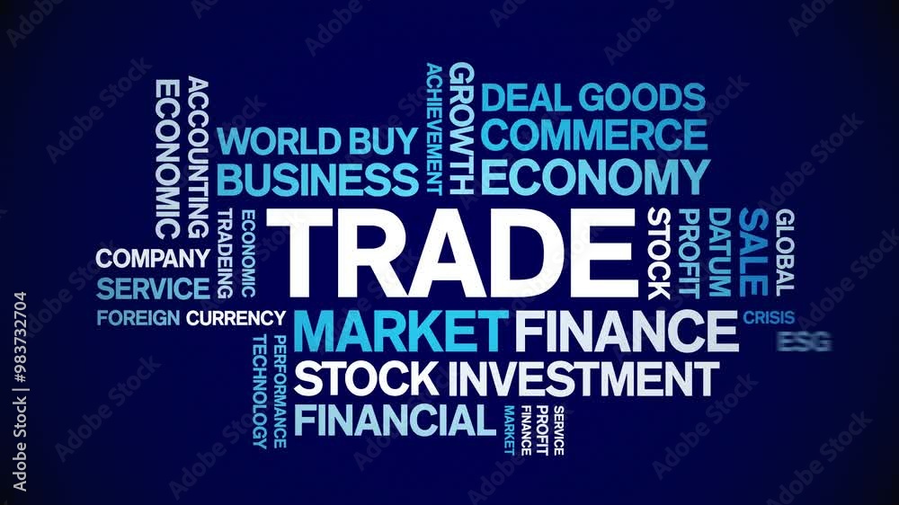 Trade animated word cloud;text design animation tag kinetic typography ...