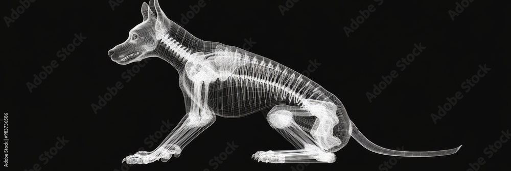 ภาพประกอบสต็อก Detailed X-ray image revealing the skeletal structure of ...