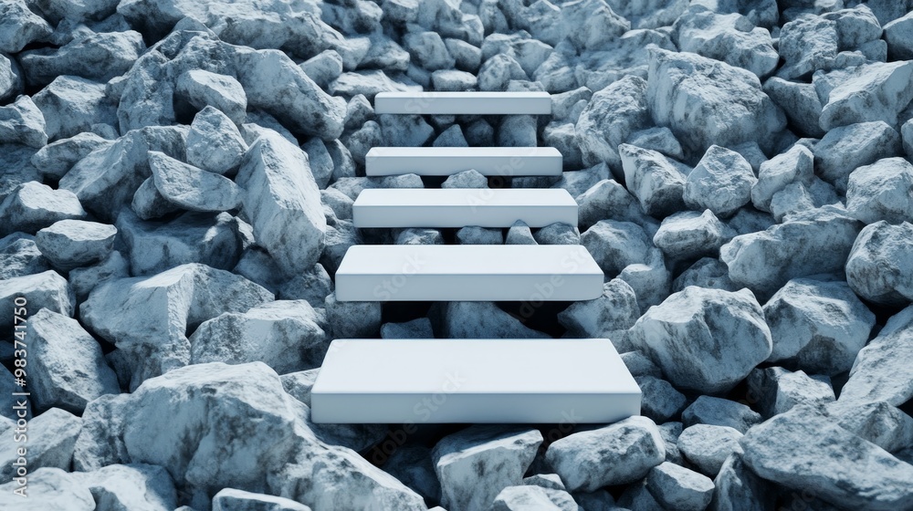 Stone Path with Steps Leading Upward, symbolizing progress, achievement ...