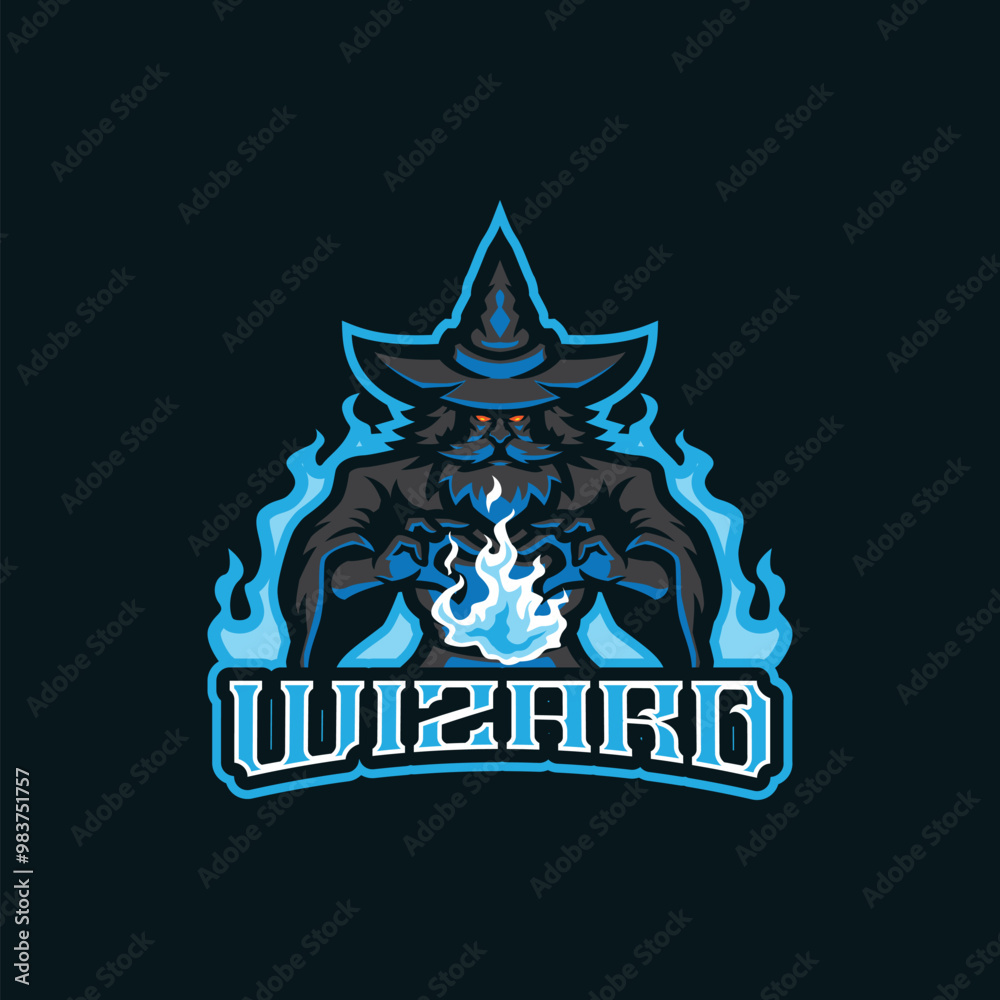 Wizard mascot logo design vector with modern illustration concept style ...