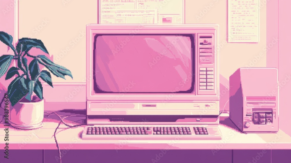 Retro old computer user interface,Pink Y2K computer window page and ...