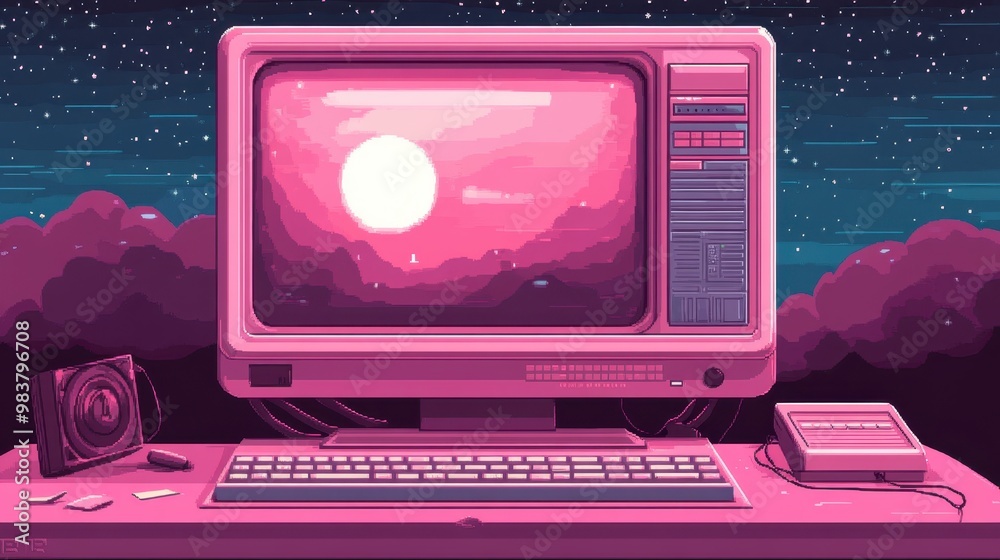 Retro old computer user interface,Pink Y2K computer window page and retro interface of PC ...