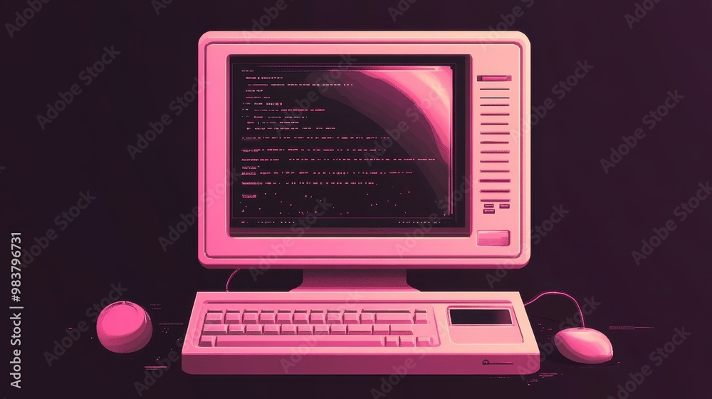 Retro old computer user interface,Pink Y2K computer window page and ...