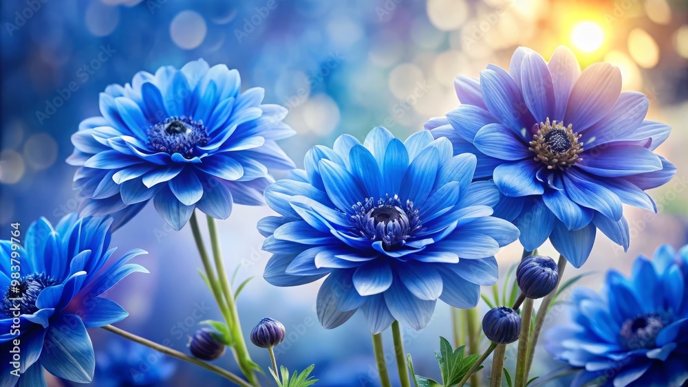 Stunning royal blue blooms add a touch of sophistication against a ...