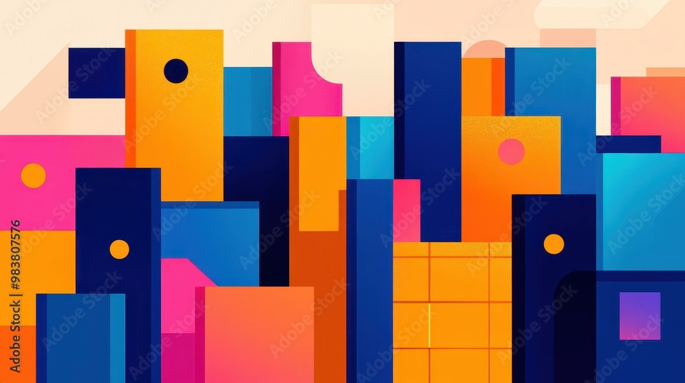 Discover stunning isometric golden blocks in this vibrant graphic ...