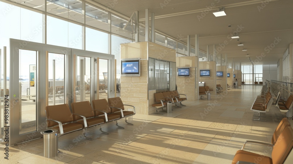 Boarding Gates: Waiting areas with seating where travelers await their ...