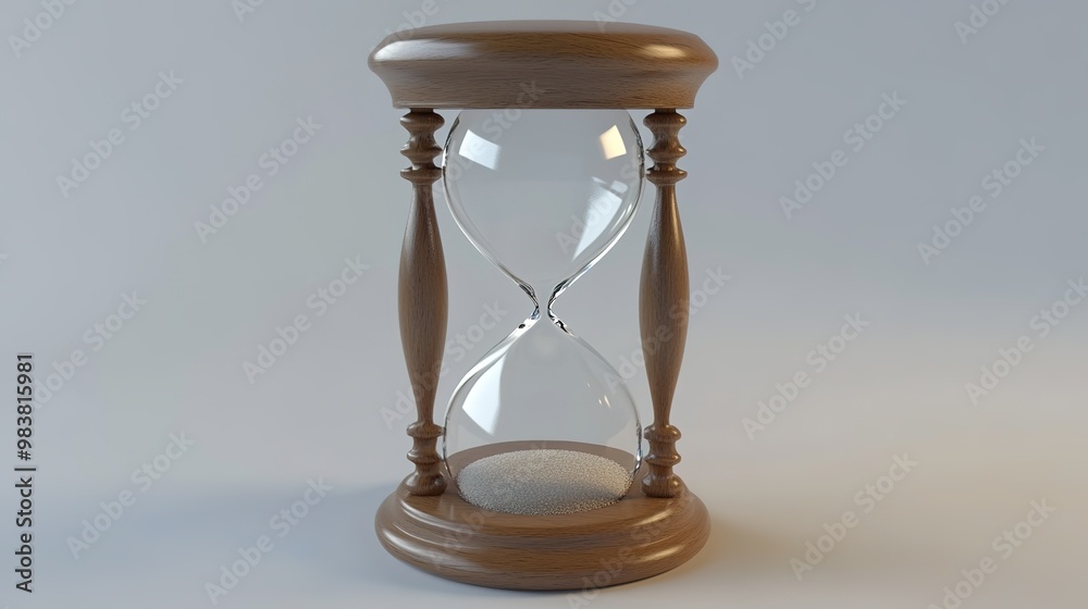 A realistic 3D render of an hourglass, showcasing intricate details and ...