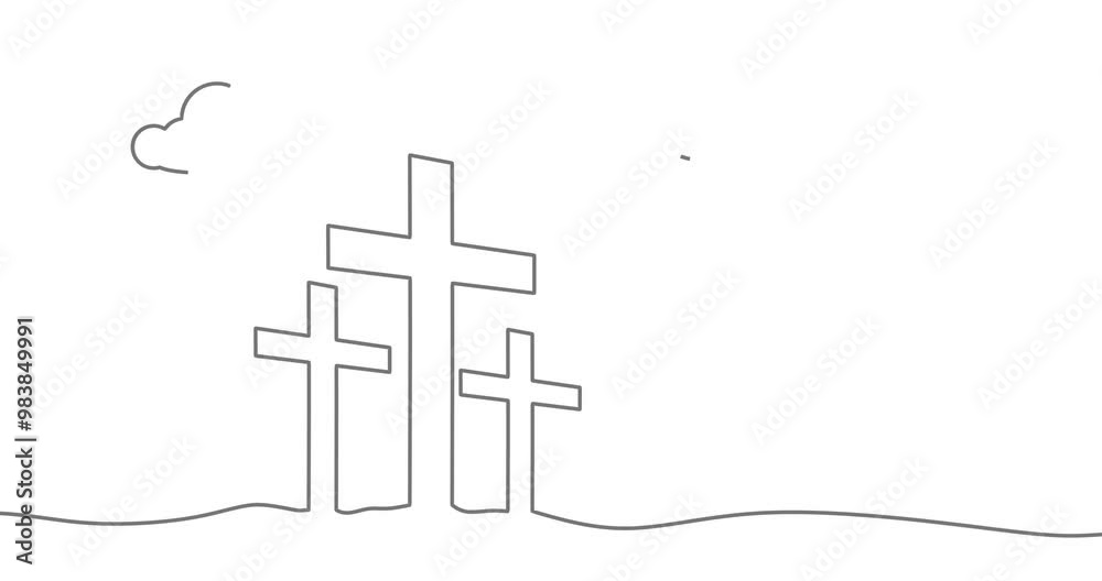 Holy Good Friday event background with crosses. Religion concept ...