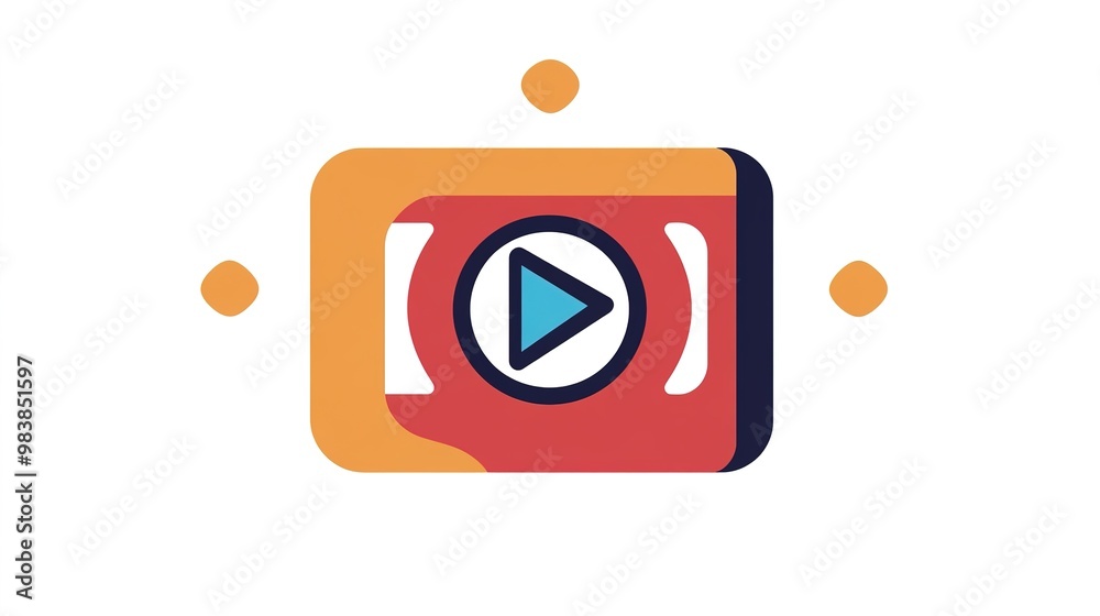 A modern video streaming icon featuring a sleek design that symbolizes ...