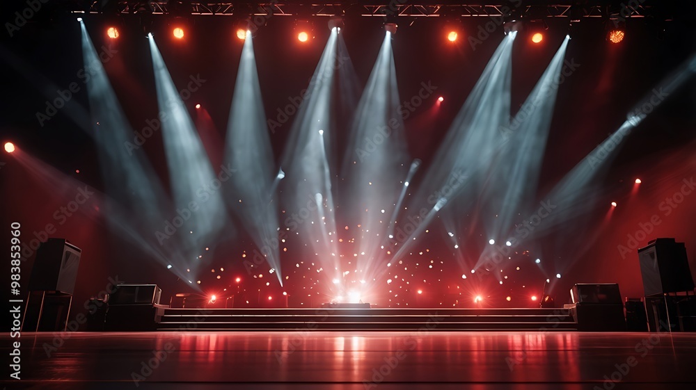 Event stage with spotlight illuminated the stage for rock concert Stock ...