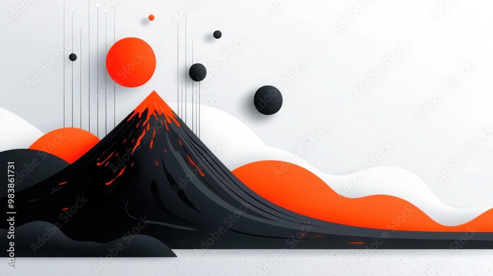 ภาพประกอบสต็อก Visual guide illustrating volcanic eruptions stages from ...