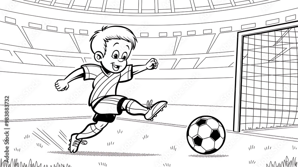 Coloring page white background outline design cartoon-style coloring ...