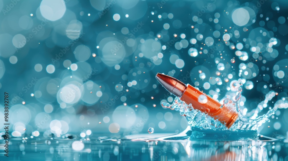 Bullet Impacting a Metal Plate With a Splash of Water. A dramatic image ...
