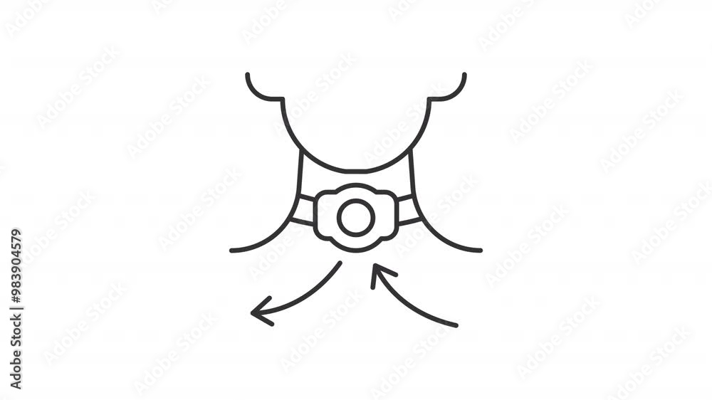 Tracheostomy line animation. Pulmonary care animated icon. Guide lines ...