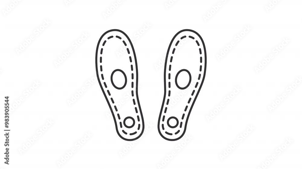 Animated orthopedic insoles icon. Footwear assistance line animation ...