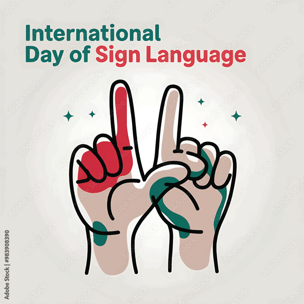 Vector design for International Day of Sign Languages showcasing hands ...