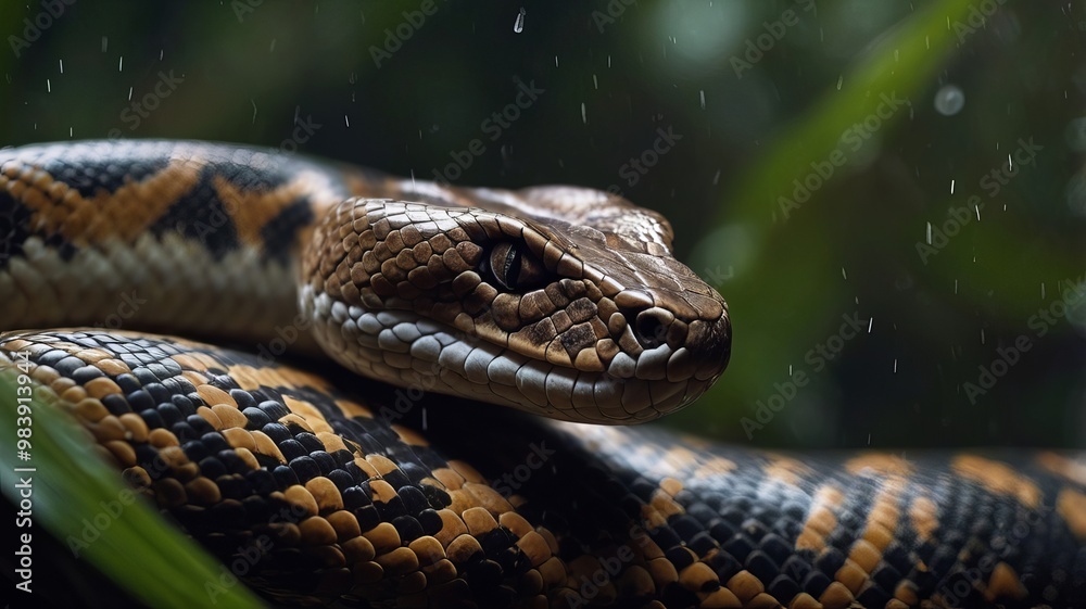 Realistic close up shot of deadly snakes ,poisonous snake ,viper snake ...