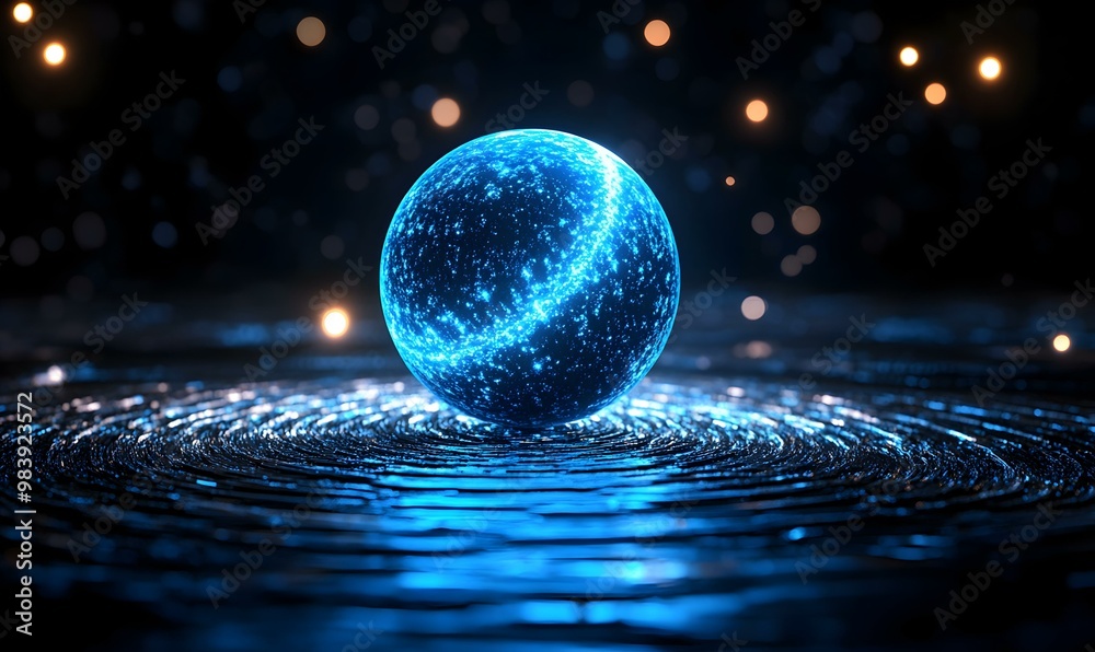 Gravitational wave detector in orbit, advanced technology, celestial exploration, intricate ...