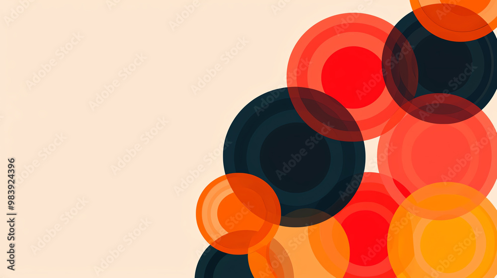 Circular timeline with overlapping circles, symbolizing interconnected ...