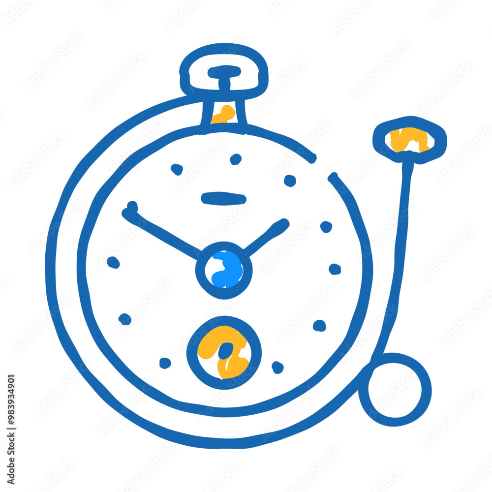 clock with ring doodle icon sketch vector. clock with ring sign ...