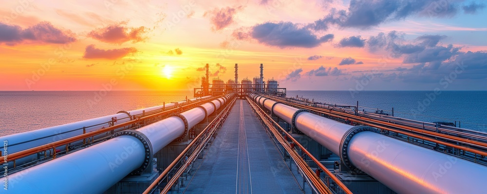 Hydrogen pipelines running from an industrial hydrogen production plant ...