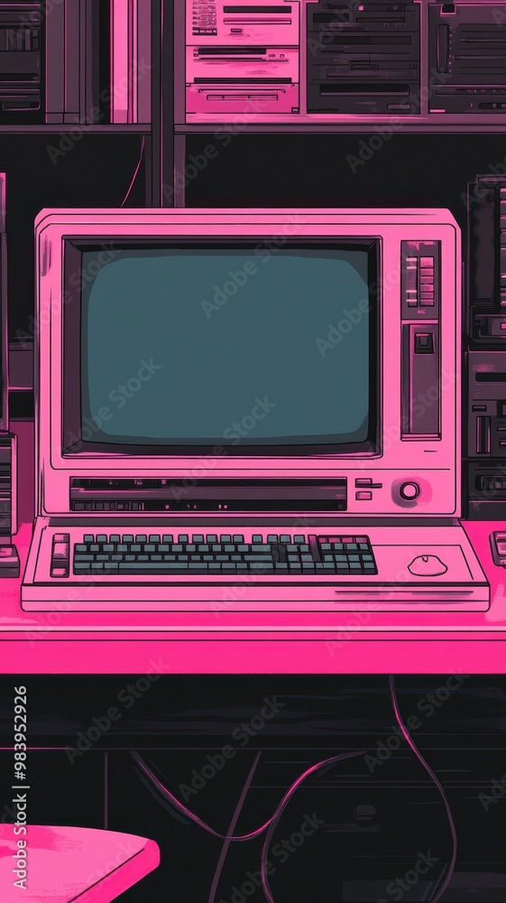 Retro old computer user interface,Pink Y2K computer window page and ...
