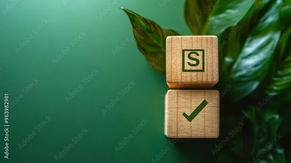 ISO 14001 Quality Control Certification Concept with Wooden Blocks ...