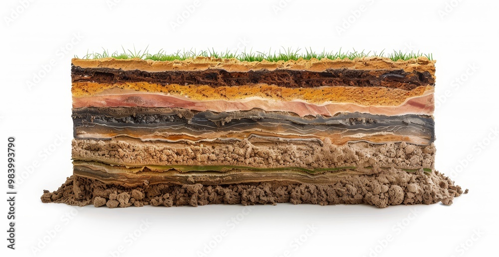 Ground layer. Earth mud surface. Nature underground cross section. Dirt ...