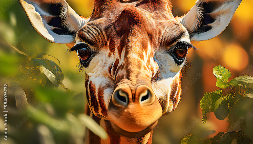 Ojos y mirada de la naturaleza, Jirafa, Giraffa camelopardalis ...