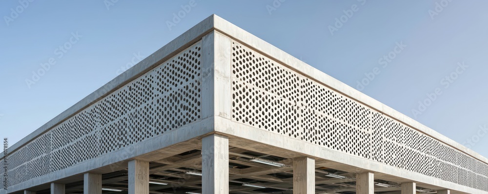 An innovative car park structure with a ventilated facade made from ...