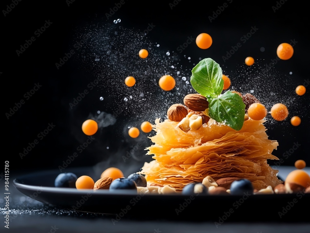 In Greece, kataifi, shredded phyllo dough rolled with nuts and soaked ...