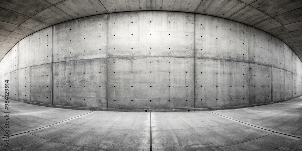 Black and white concrete wall for texture background with fisheye lens ...