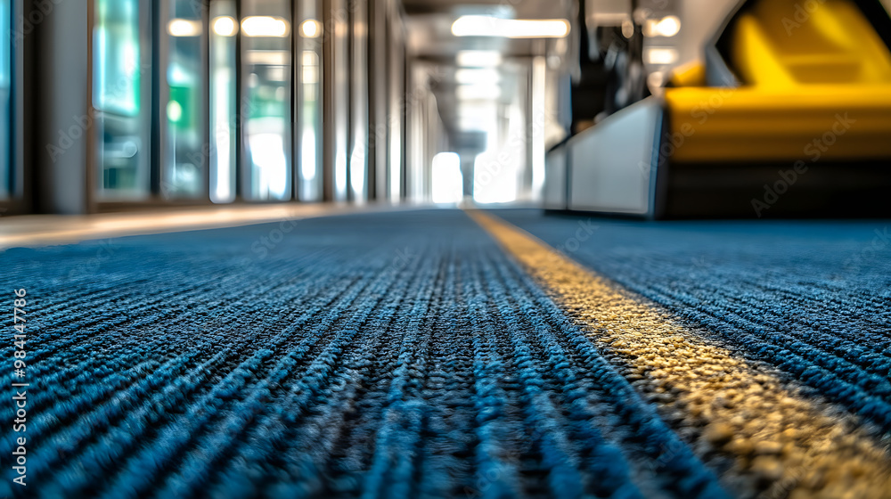 Detailed picture of the drying process for office carpets. Concept ...