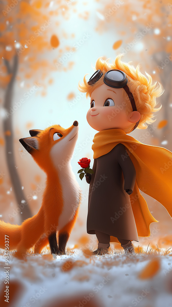 The Little Prince and the Fox Arrived on the B612 Asteroid, and the ...