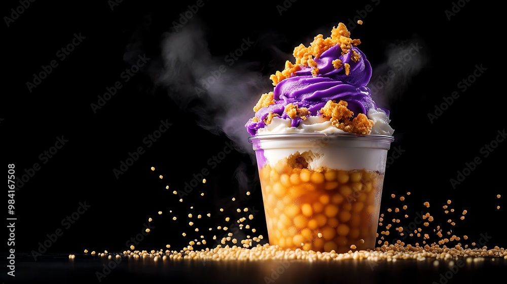 Taro bubble tea ice cream with chewy tapioca pearls from Taipei Taiwan ...