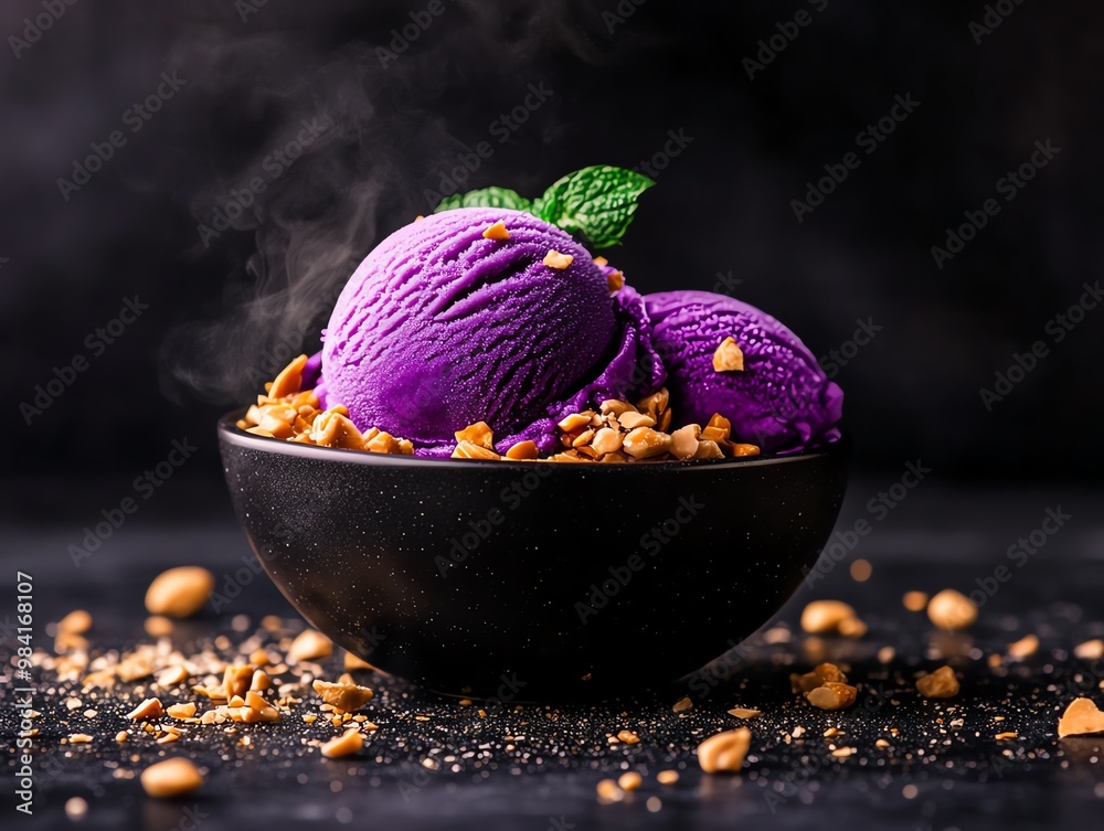 Ube ice cream made from purple yams with a nutty flavor from Manila ...