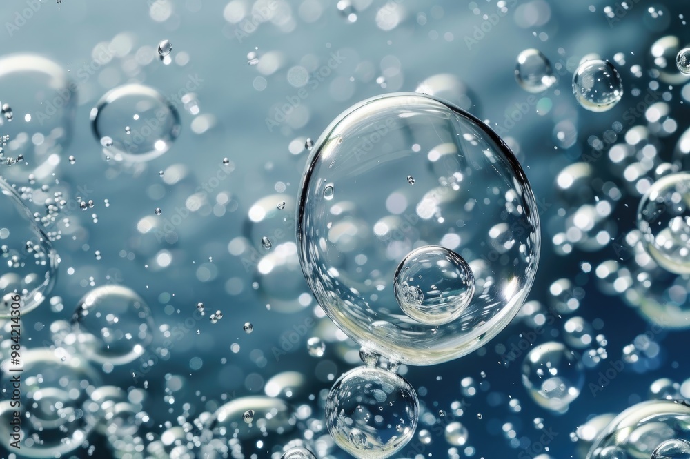 Fizzy bubbles in water from effervescent tablet pill in realistic ...