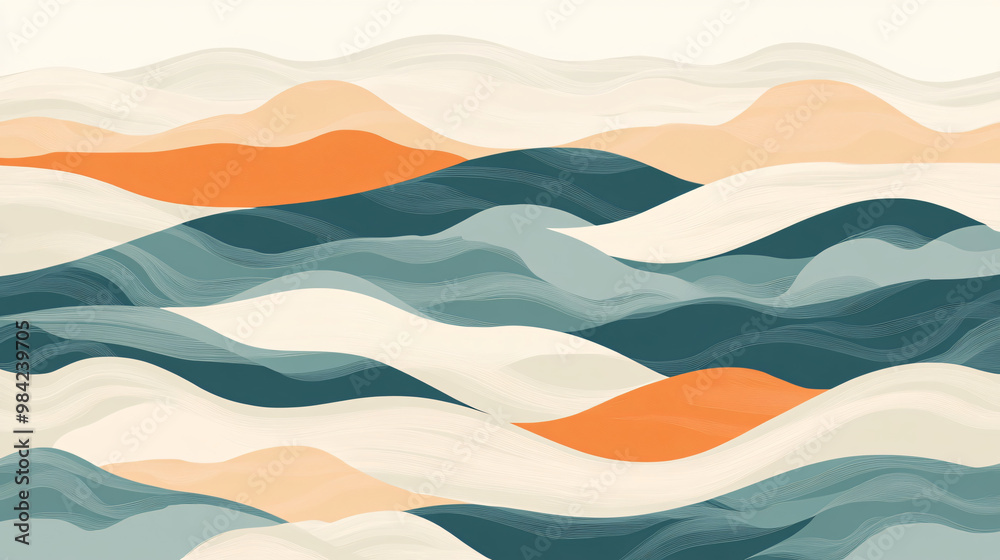A visual of a clean and simple wave pattern with a calming color ...