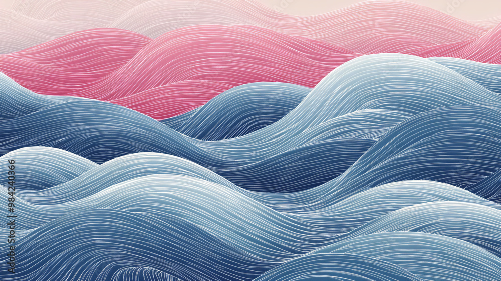 A visual of a clean and simple wave pattern with a calming color ...