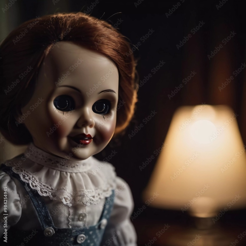 Unsettling doll, featuring dark eyes and red hair, captures attention ...