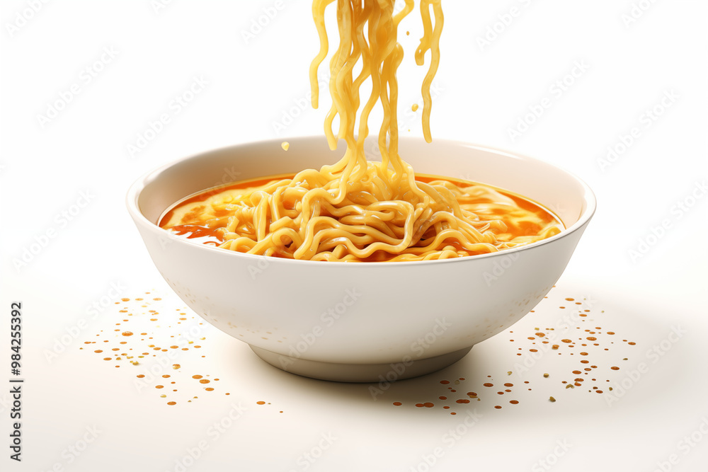 Ramen on white background. Ramen themes. Asian cuisine themes. Asian ...