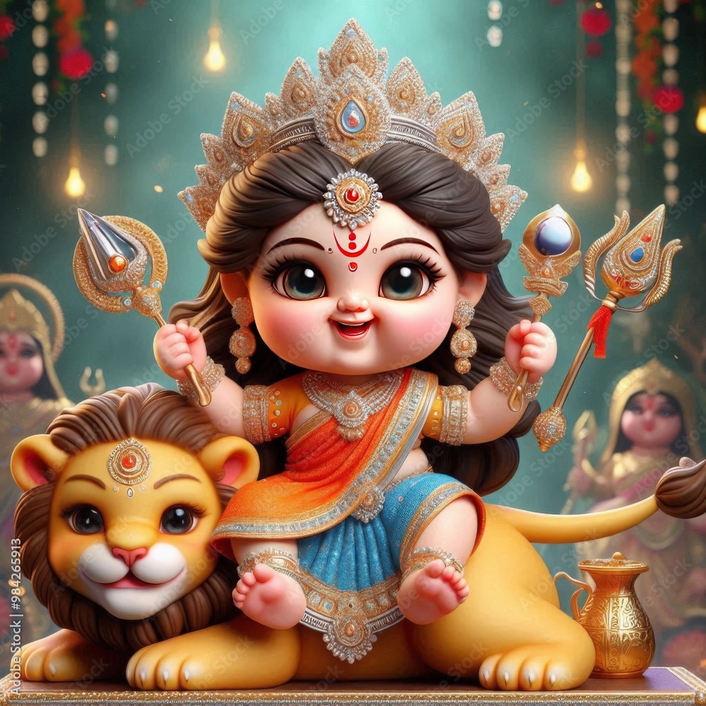 Cute Hindu Lord Maa Durga Baby Style, Navratri Maa Durga Baby Style ...