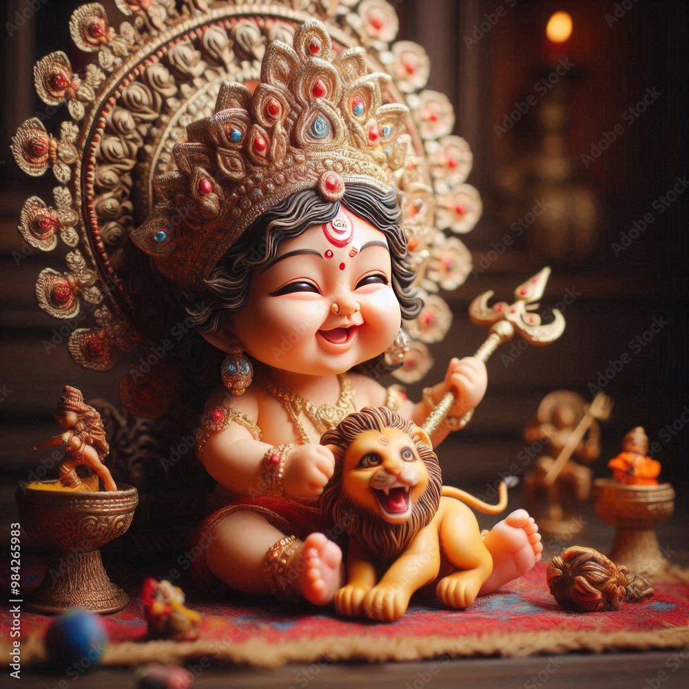 Cute Hindu Lord Maa Durga Baby Style, Navratri Maa Durga Baby Style ...