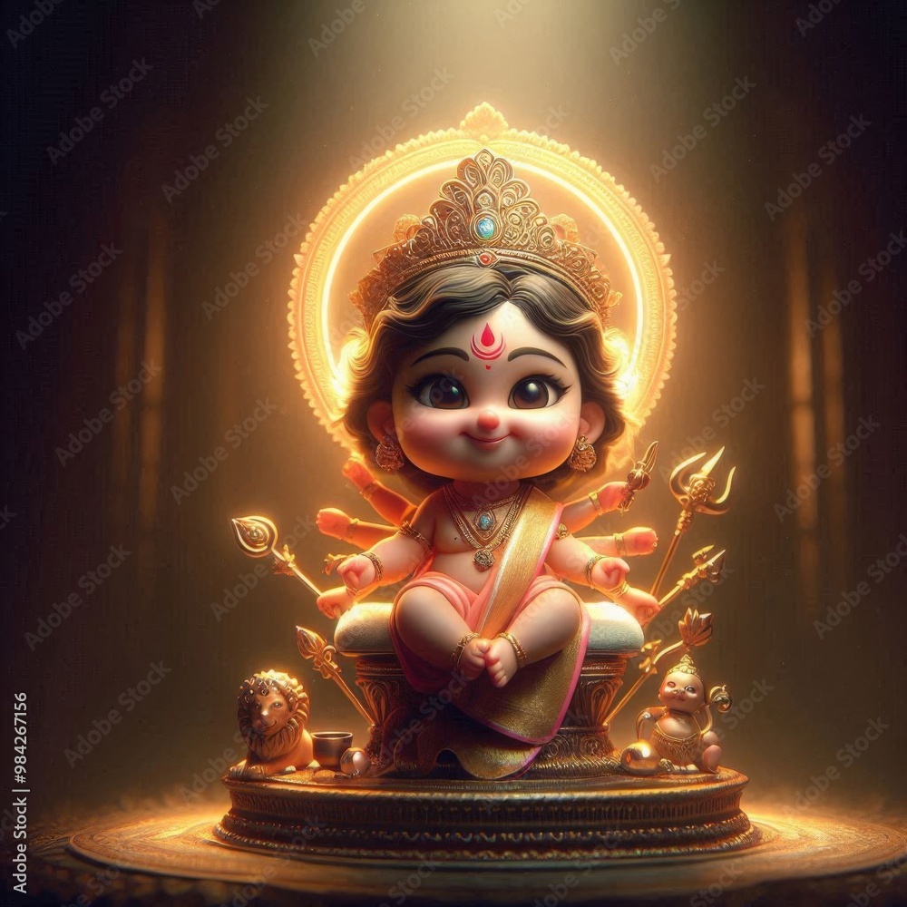 Cute Hindu Lord Maa Durga Baby Style, Navratri Maa Durga Baby Style ...