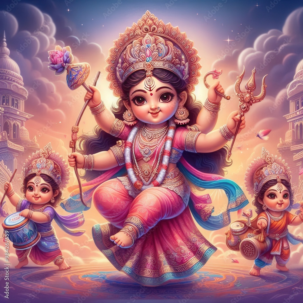 Cute Hindu Lord Maa Durga Baby Style, Navratri Maa Durga Baby Style ...