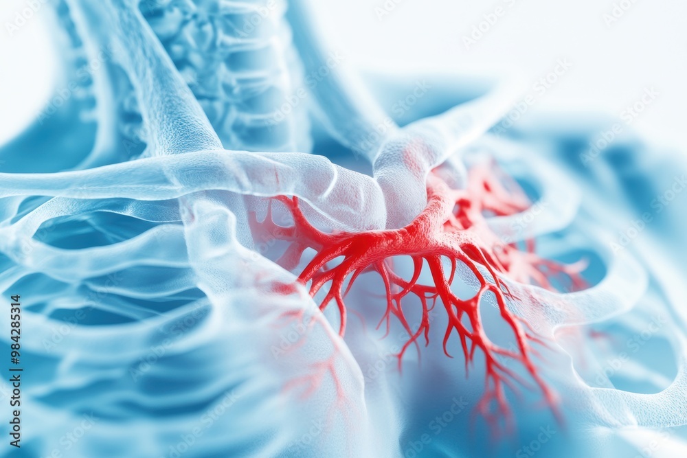 A 3D image illustrating a collapsed airway caused by muscle relaxation ...
