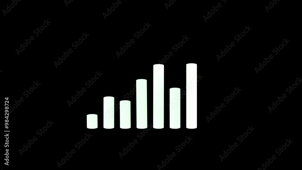 Digital Income Growth Line Graph – Tech Style Chart Showing ...