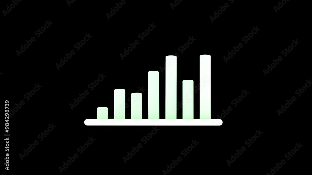 Digital Income Growth Line Graph – Tech Style Chart Showing ...